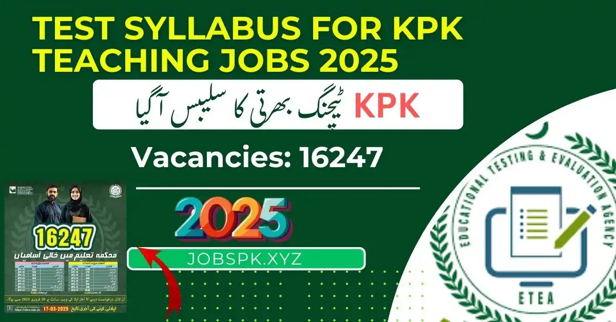 ETEA Syllabus for KPK Teaching Jobs 2025 PDF Download - Jobs Pk-Today ...